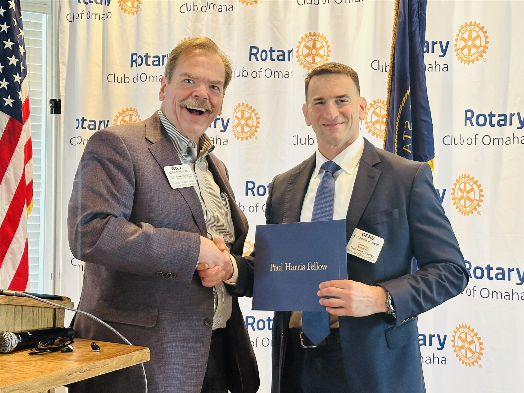 FBI Gene Kowel Honored as a Paul Harris Fellow! | Rotary Club of Omaha ...
