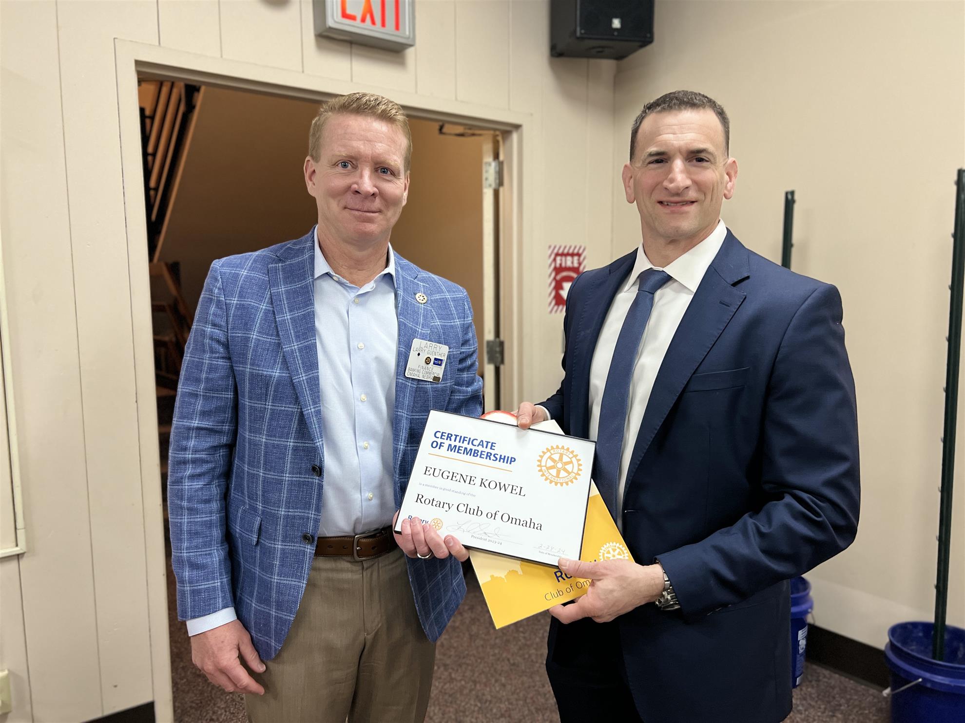 Welcome Newest Member Gene Kowel | Rotary Club of Omaha (Downtown)