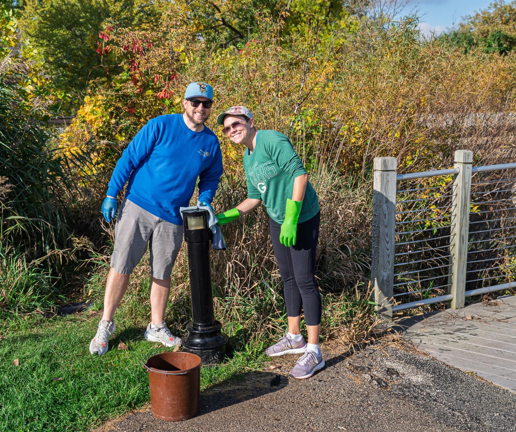 Light Bollard Cleaning | Rotary Club of Neenah