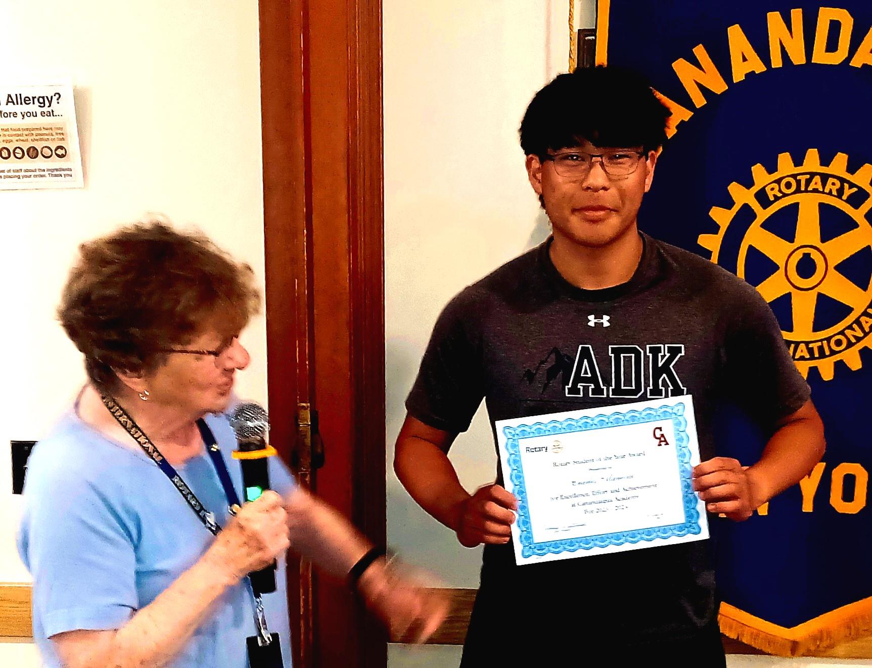 2024 Student of the Yr Charles Maneval | Rotary club of Canandaigua