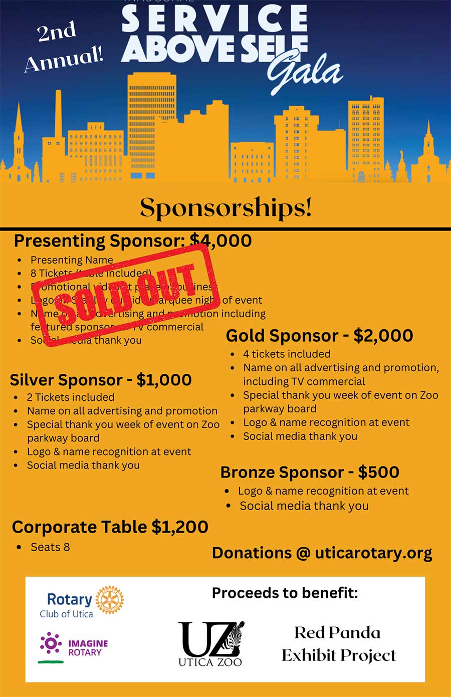 Service Above Self Gala | Rotary Club of Utica