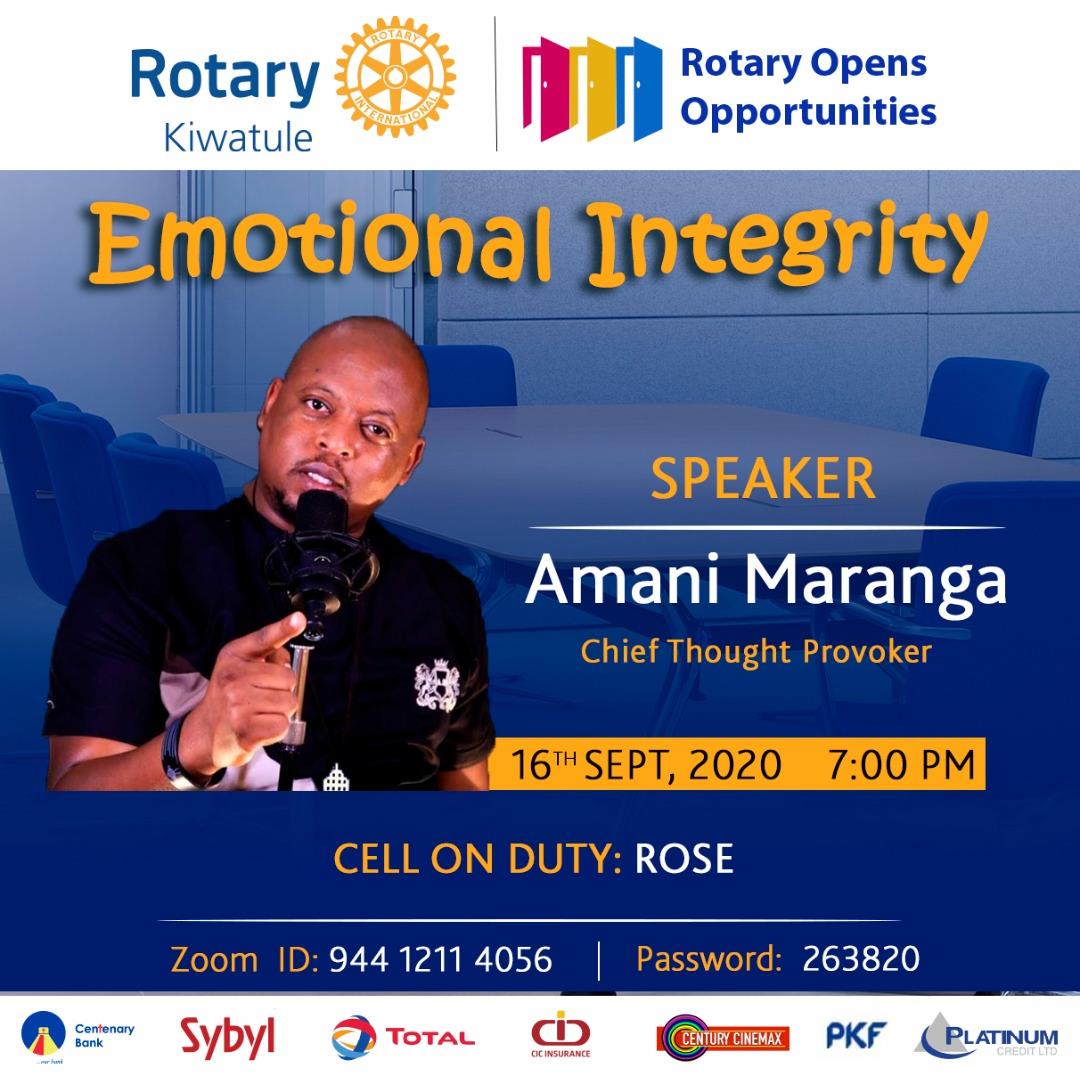 This week : Emotional Integrity talk | Rotary Club of Kiwatule