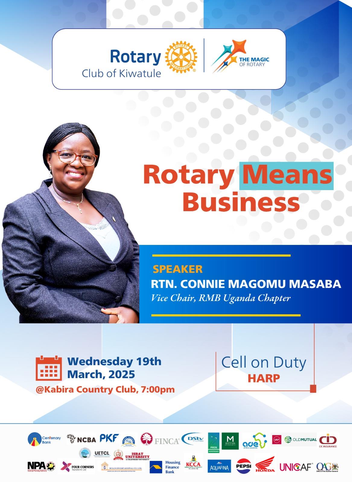 Join us for Rotary Means Business Fellowship | Rotary Club of Kiwatule