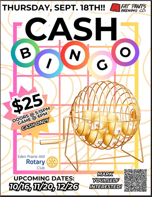 Bingo--September 18! | Rotary Club of Eden Prairie AM