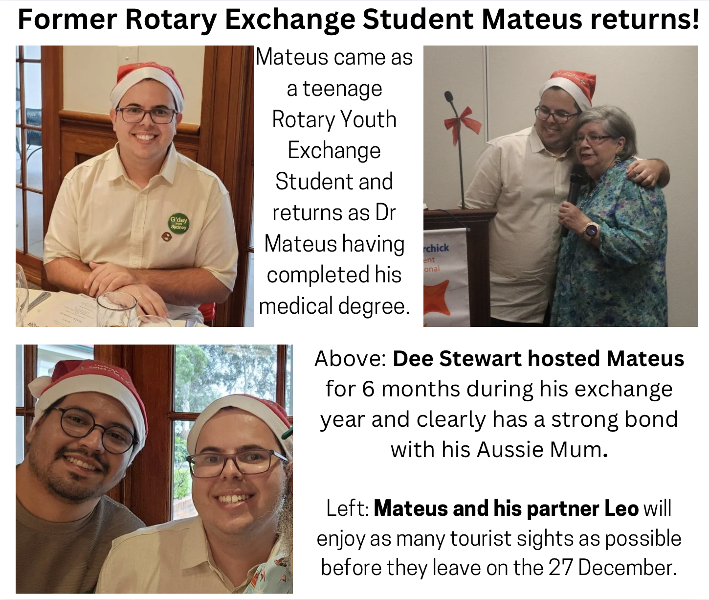 Welcome back to your second home Mateus! | Rotary Club of St. Ives