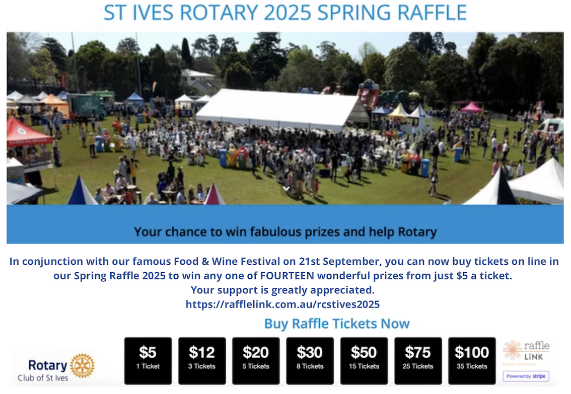 Our Spring Raffle was launched today! | Rotary Club of St. Ives