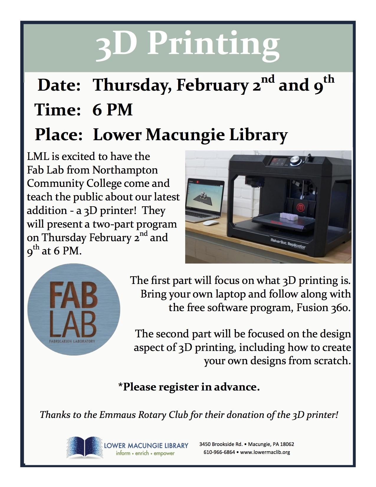 3D Printing | Rotary Club of Emmaus