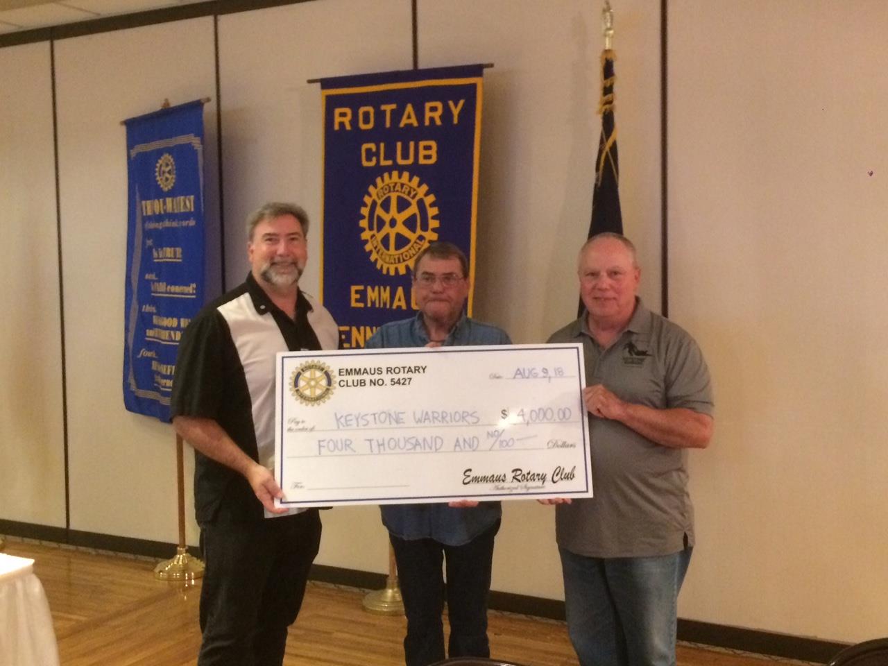 Emmaus Rotary Aids Keystone Warriors | Rotary Club of Emmaus
