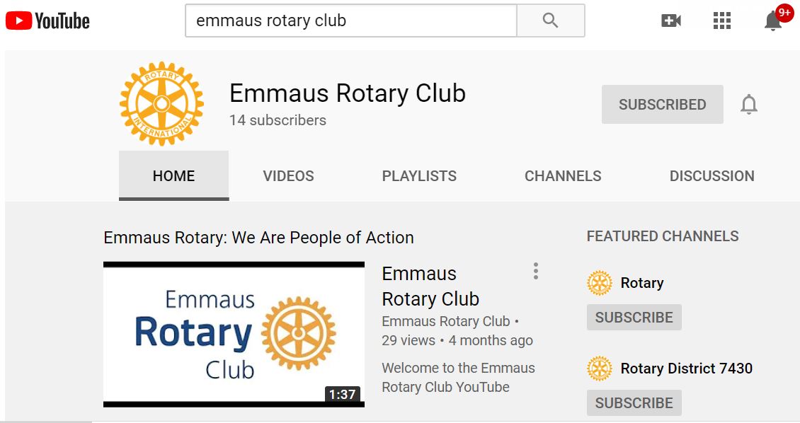 Emmaus Rotary YouTube Channel | Rotary Club of Emmaus