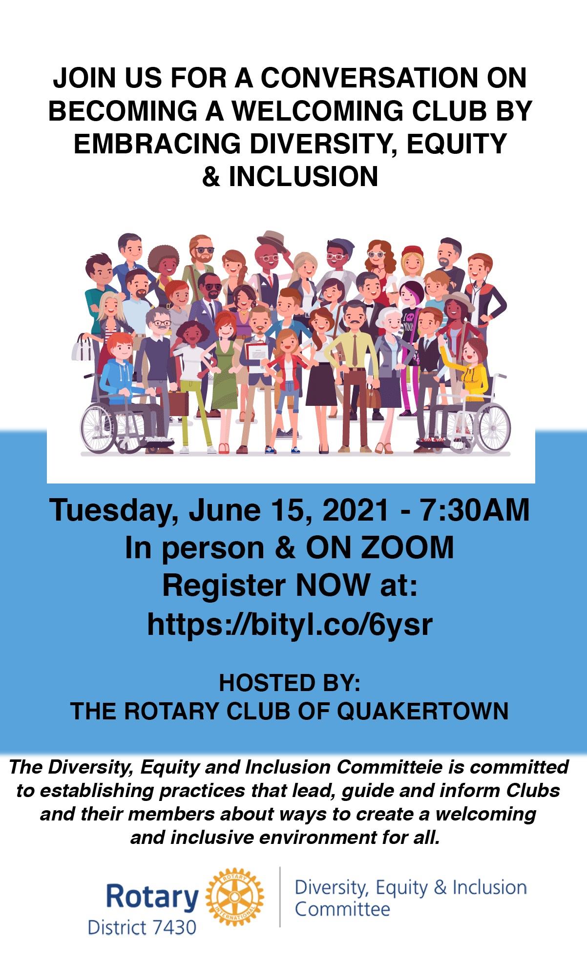 Growing Healthy & Vibrant Clubs Through DEI | Rotary Club of Emmaus