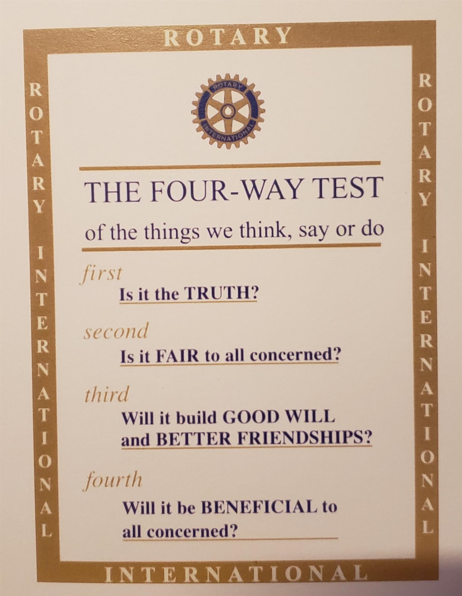 4-Way Test Speech Contest - 2022 | Rotary Club of North Penn