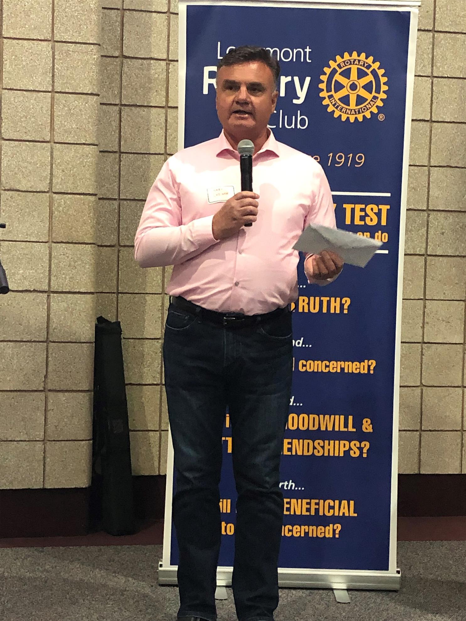 Fishbowl Donation to Roberta's Legacy | Rotary Club of Longmont