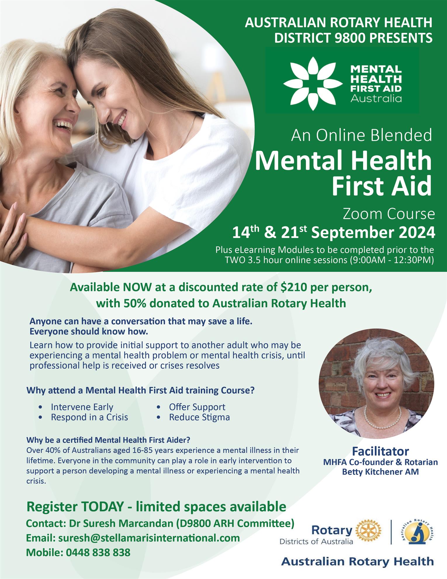MENTAL HEALTH FIRST AID COURSE | Rotary Club of Central Melbourne