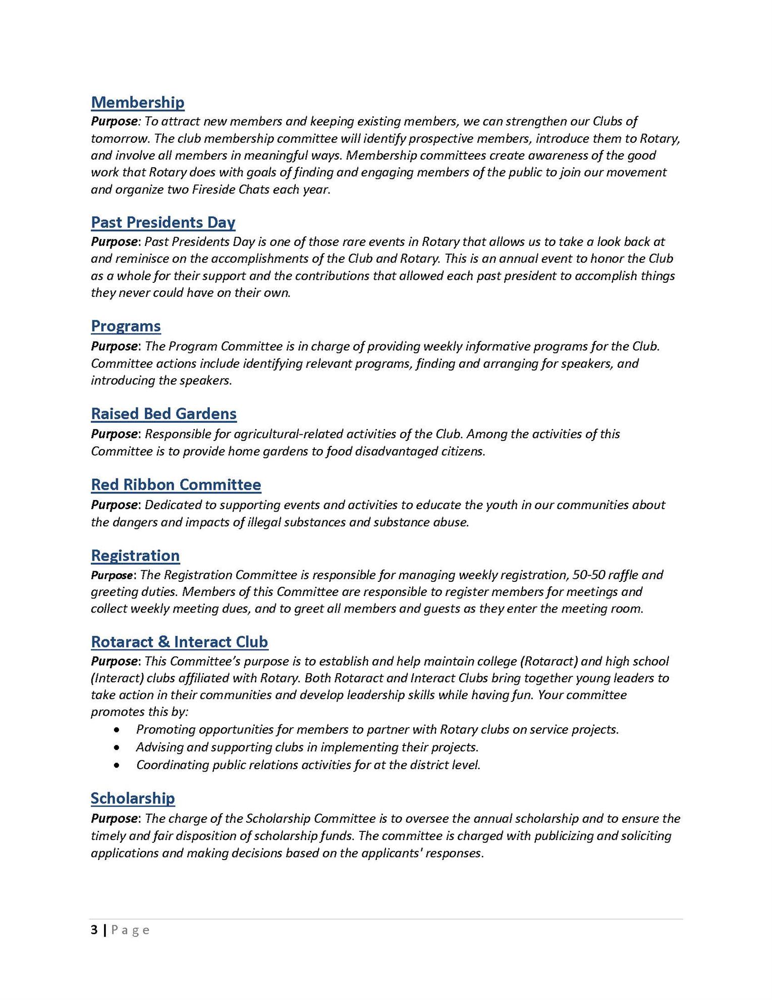 Rotary Committees 22-23 | Rotary Club of Biddeford-Saco