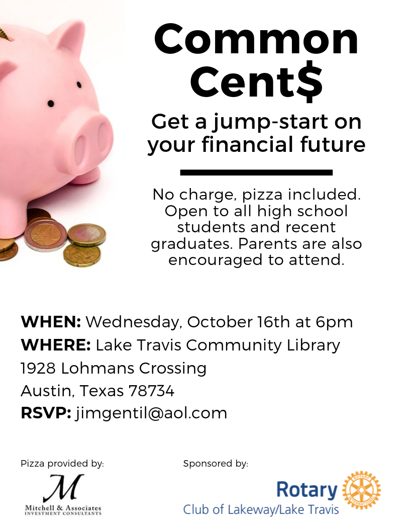 October 15 - Common Cent$ | Rotary Club of Lakeway/Lake Travis