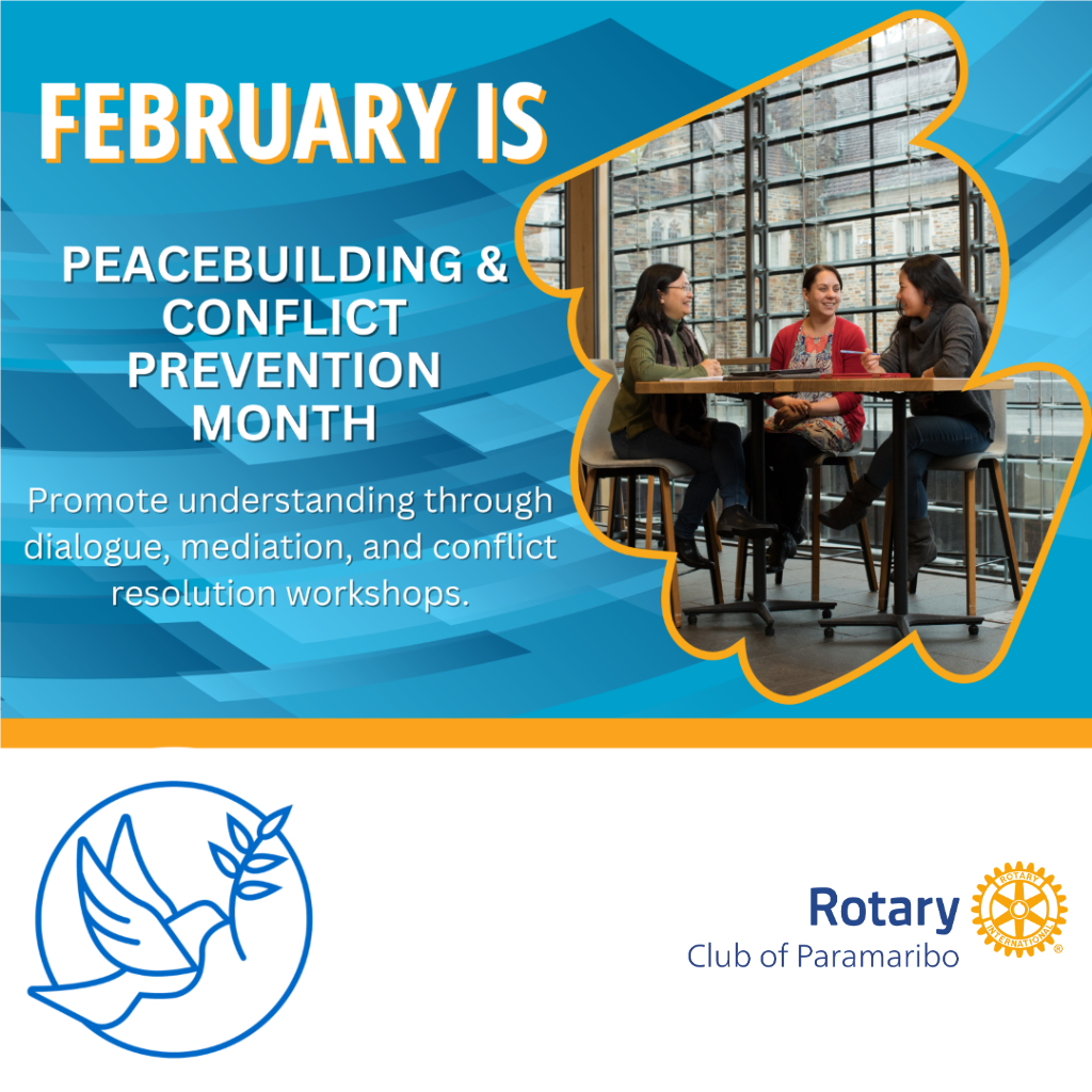 February is Peacebuilding and Conflict Prevention Month | Rotary Club ...