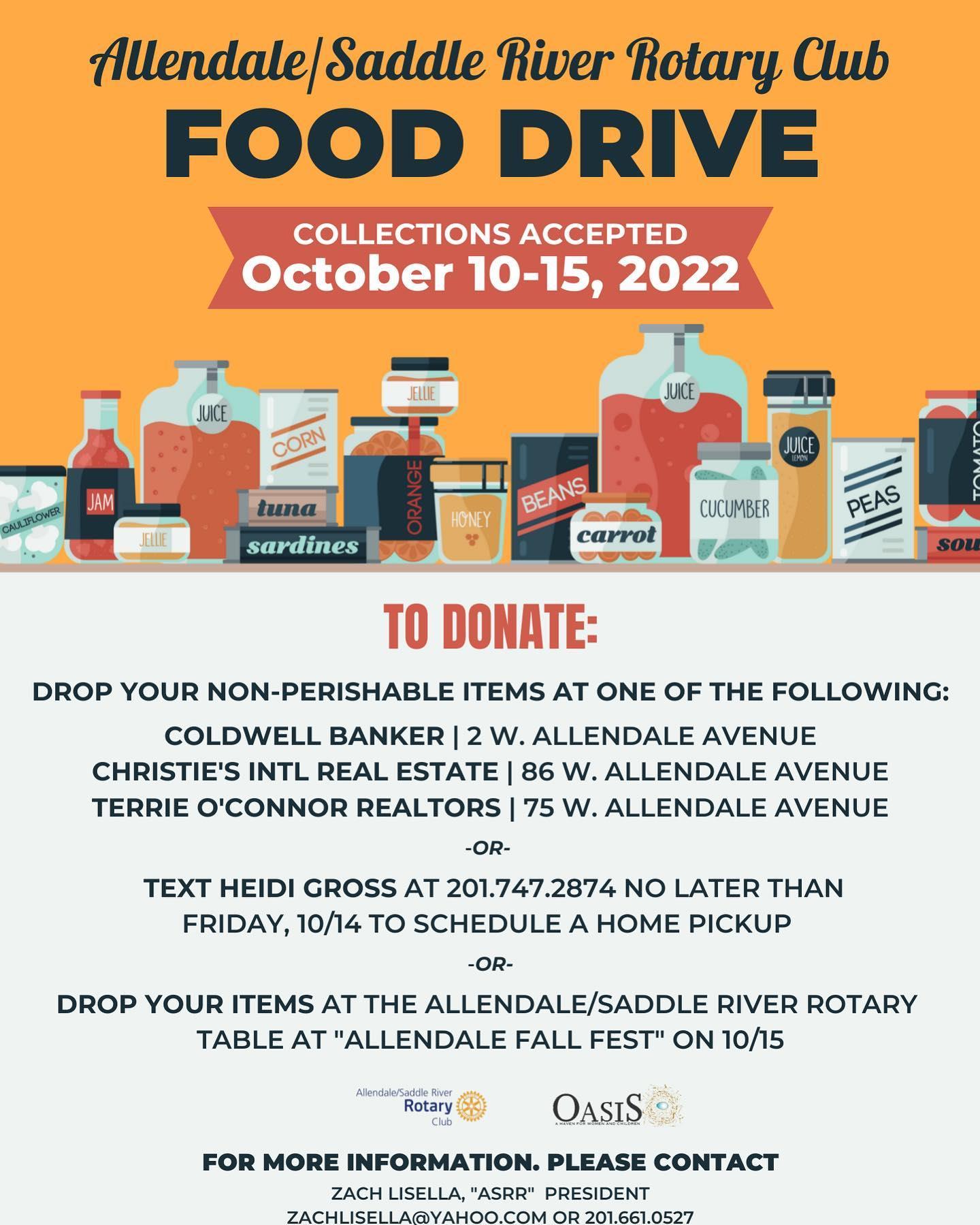 2022 Fall Food Drive | Rotary Club Allendale & Saddle River