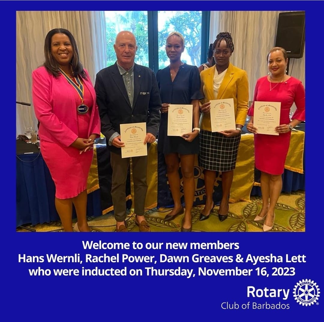 RCOB Welcomes New Members | Rotary Club of Barbados