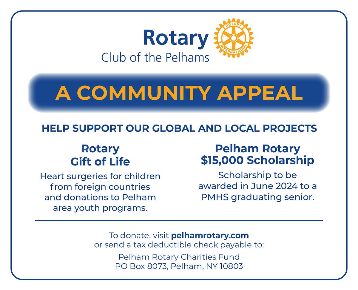 Pelham Rotary Appeal for Gift of Life and Rotary Scholarship | Rotary ...