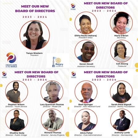 New Board of Directors | Rotary Club of Central Port of Spain