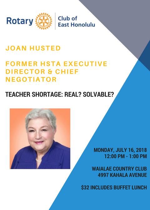 Teacher Shortage: Real? Solvable? | Rotary Club of East Honolulu