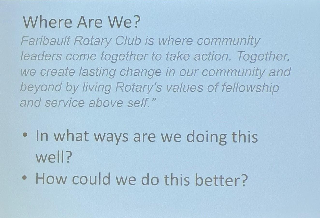 Club Vision Statement Highlights 2025 | Rotary Club of Faribault