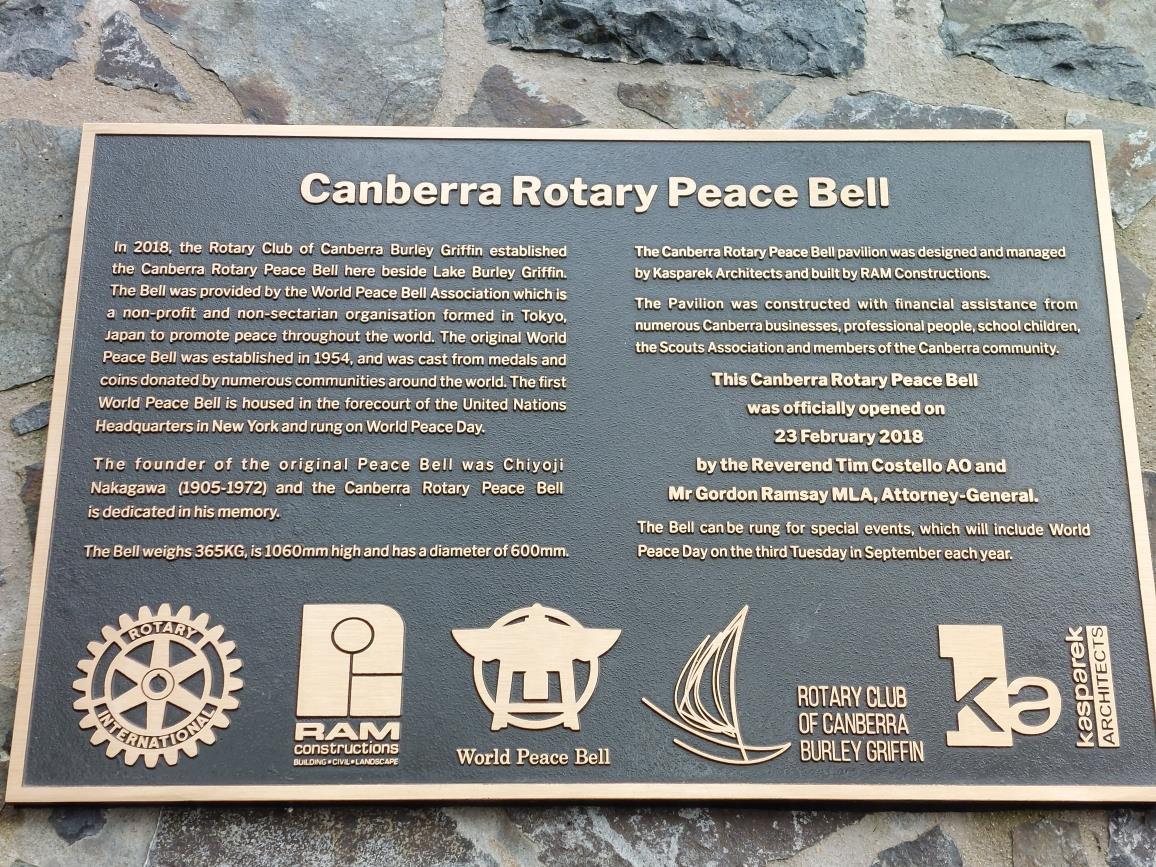 Canberra Rotary Peace Bell | Rotary Club of Hawthorn
