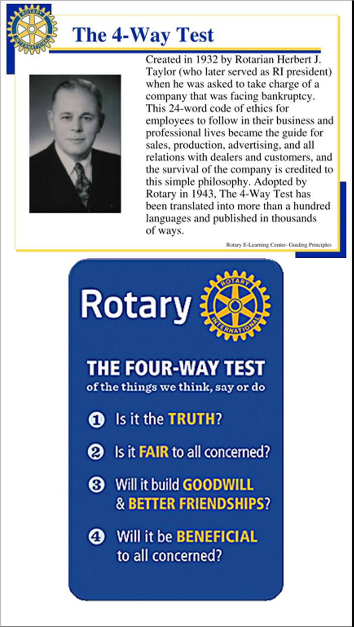 The Four Way Test | Rotary Club of Terrigal