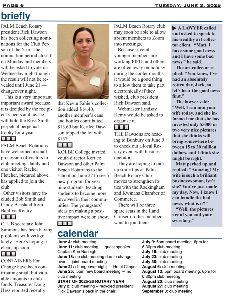 Club Bulletin | Rotary Club of Palm Beach