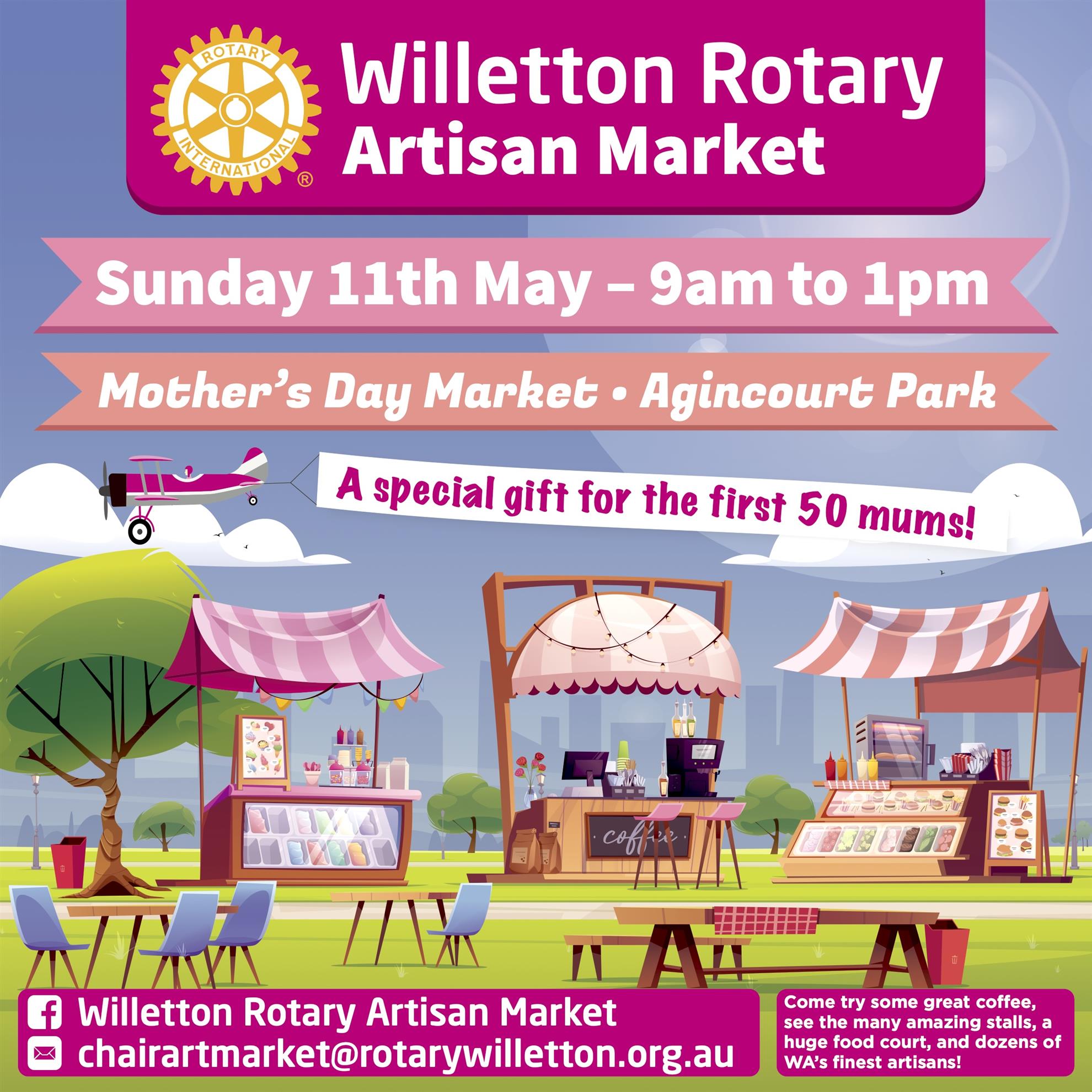 WILLETTON ROTARY MOTHER"S DAY ARTISAN MARKET SUNDAY 11 MAY 2025 ...