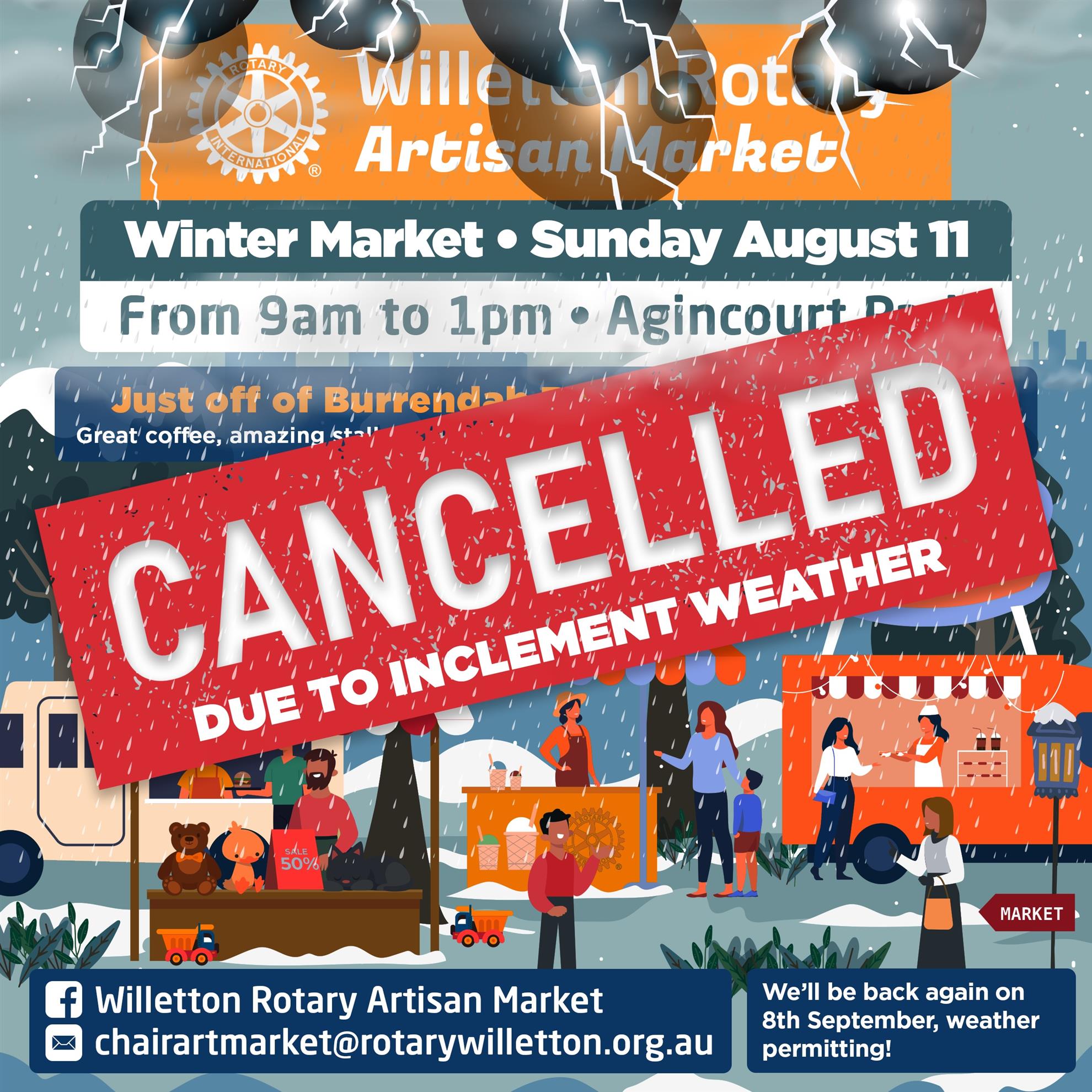 WILLETTON ROTARY ARTISAN MARKET SUNDAY 11 AUGUST 2024 CANCELLED DUE TO ...
