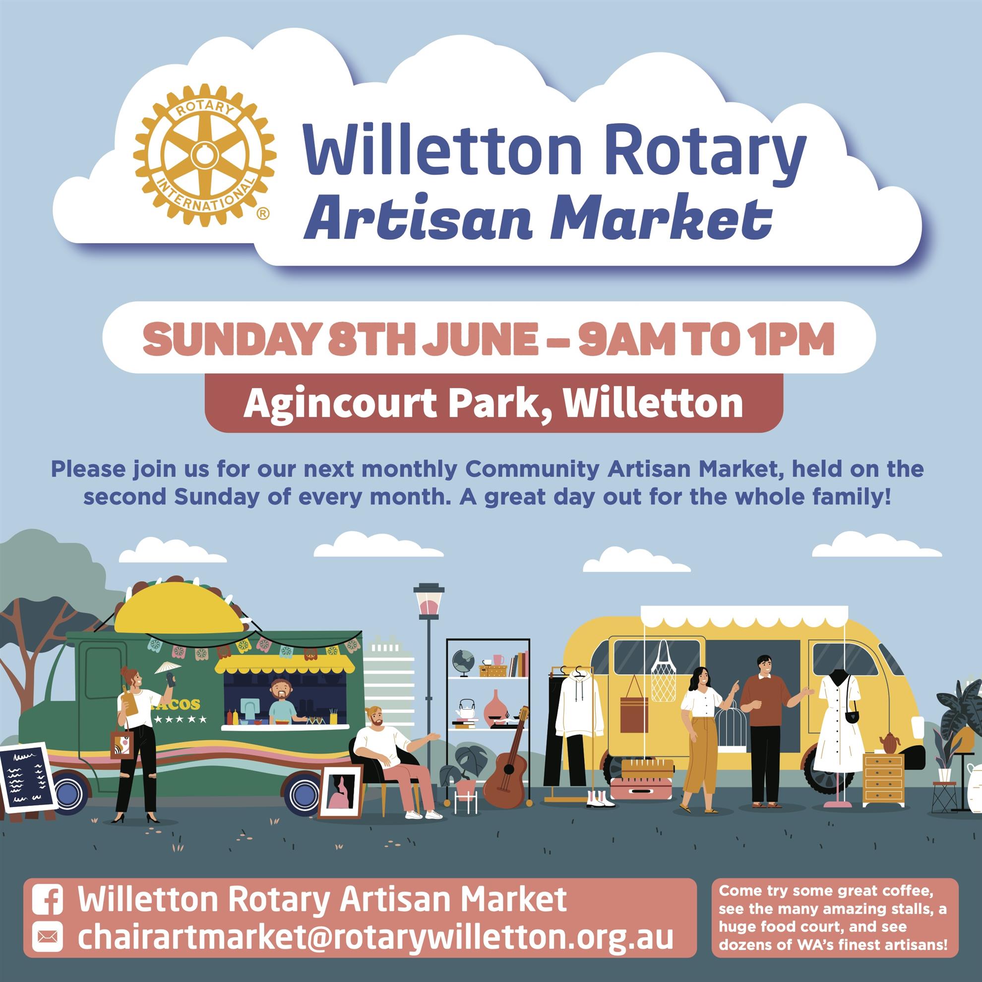 WILLETTON ROTARY ARTISAN MARKET ON SUNDAY 8 JUNE 2025 | Rotary Club of ...