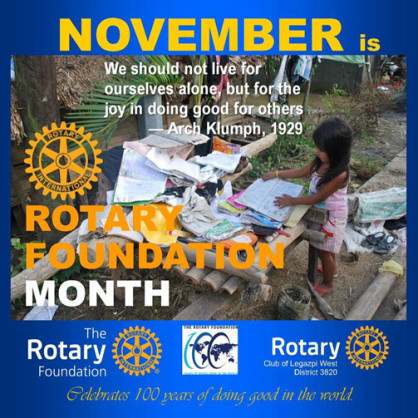 NOVEMBER IS ROTARY FOUNDATION MONTH | Rotary Club of Willetton