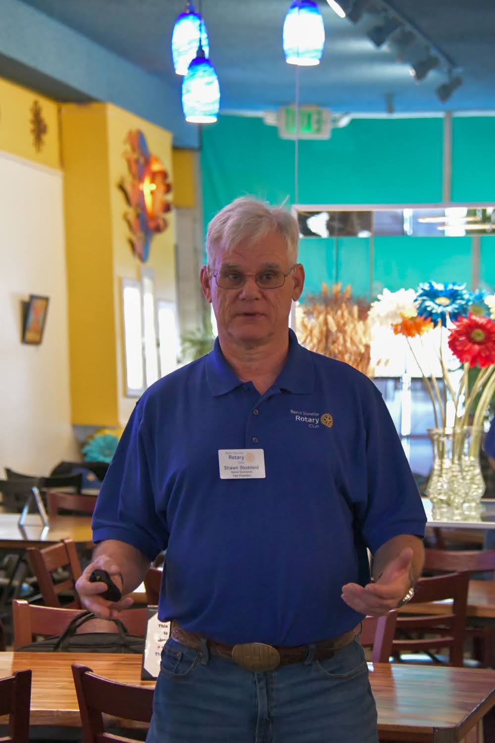 Shawn running the show | Rotary Club of Reno Sunrise