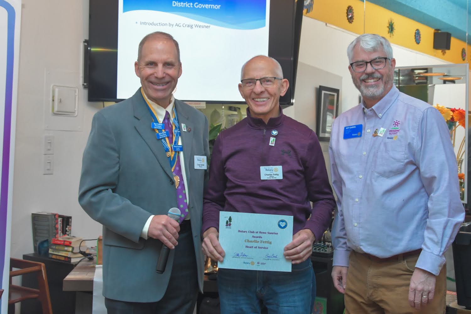 Heart of Service Award - Charlie Fettig | Rotary Club of Reno Sunrise