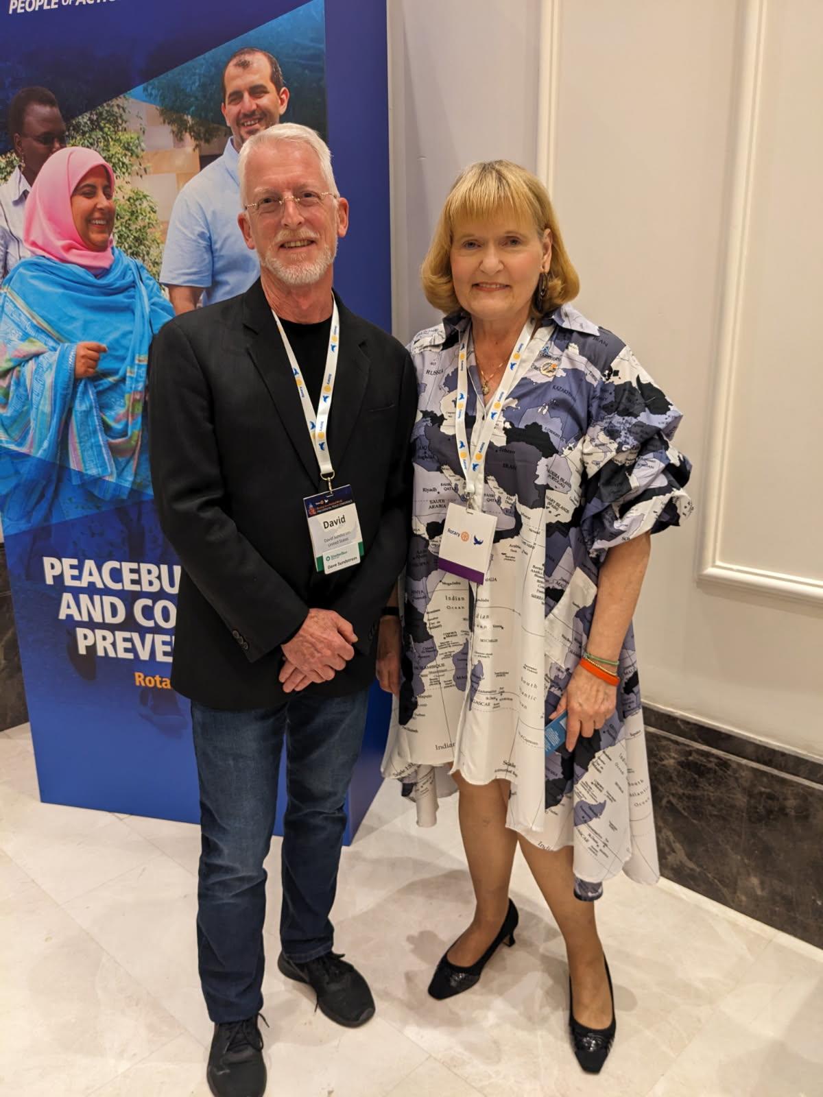 Dave (Sunny) Sundstrom with president Stephanie Urchick | Rotary Club ...