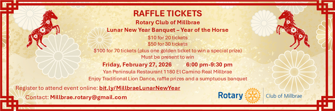 Lunar New Year Raffle Tickets or Donations | Rotary Club of Millbrae