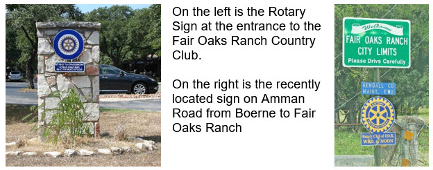Rotary Signs | Rotary Club of Fair Oaks Ranch