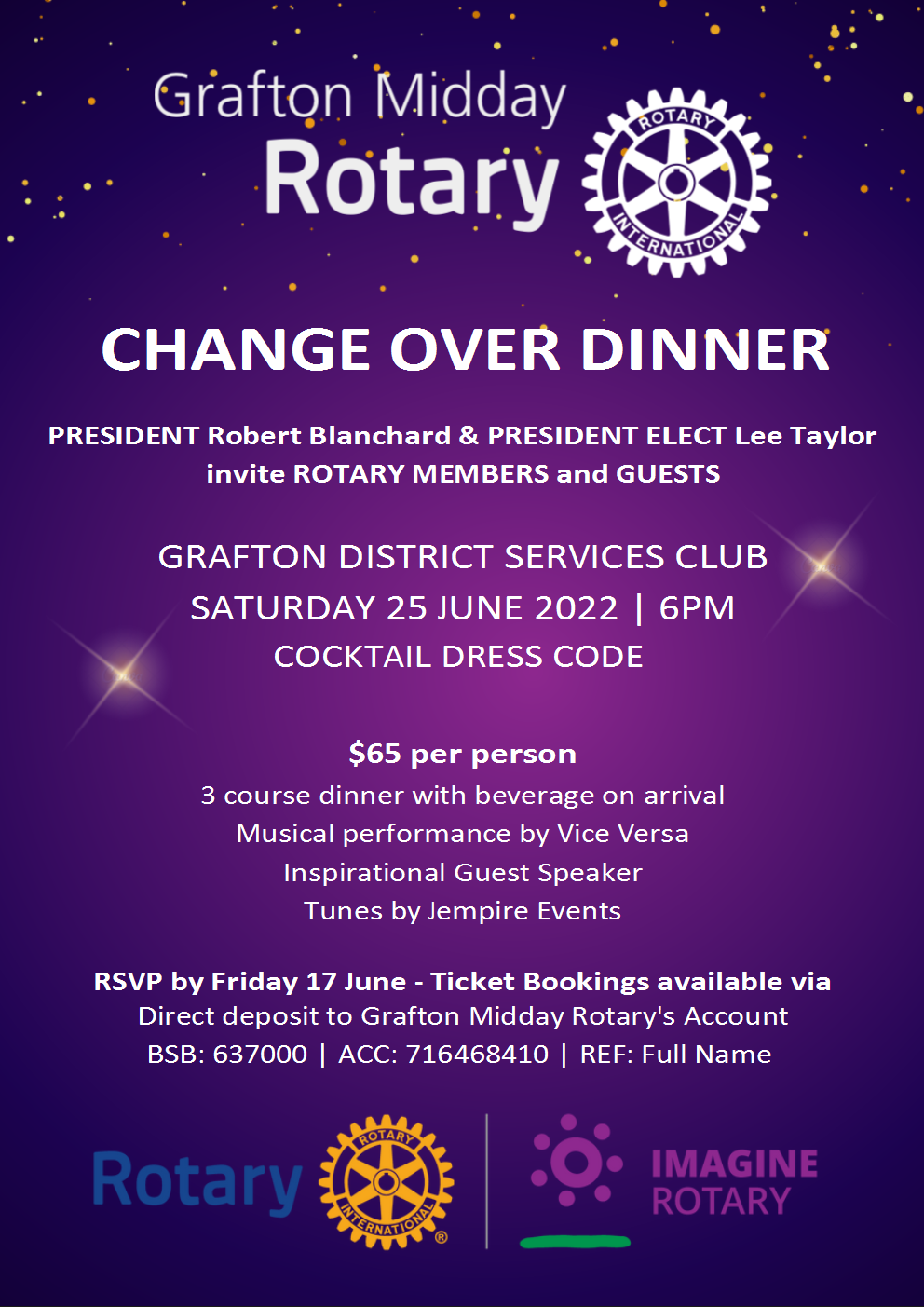 CHANGE-OVER DINNER | Rotary Club of Grafton Midday