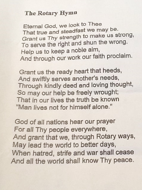 The Rotary Hymn | Rotary Club of Grays Thurrock