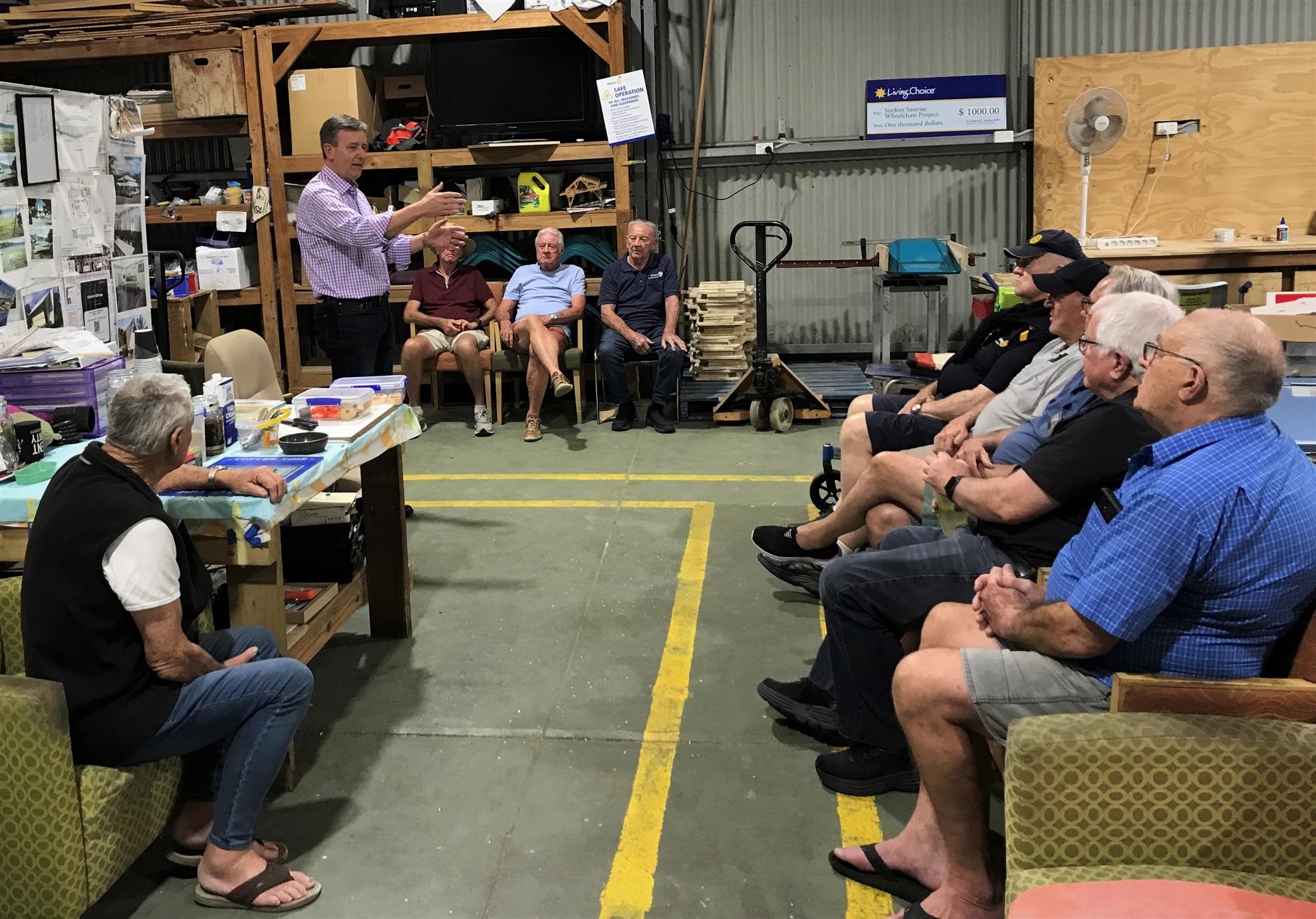 Wheelchair for Kids CEO Greg Hebble visits project shed | Rotary Club ...