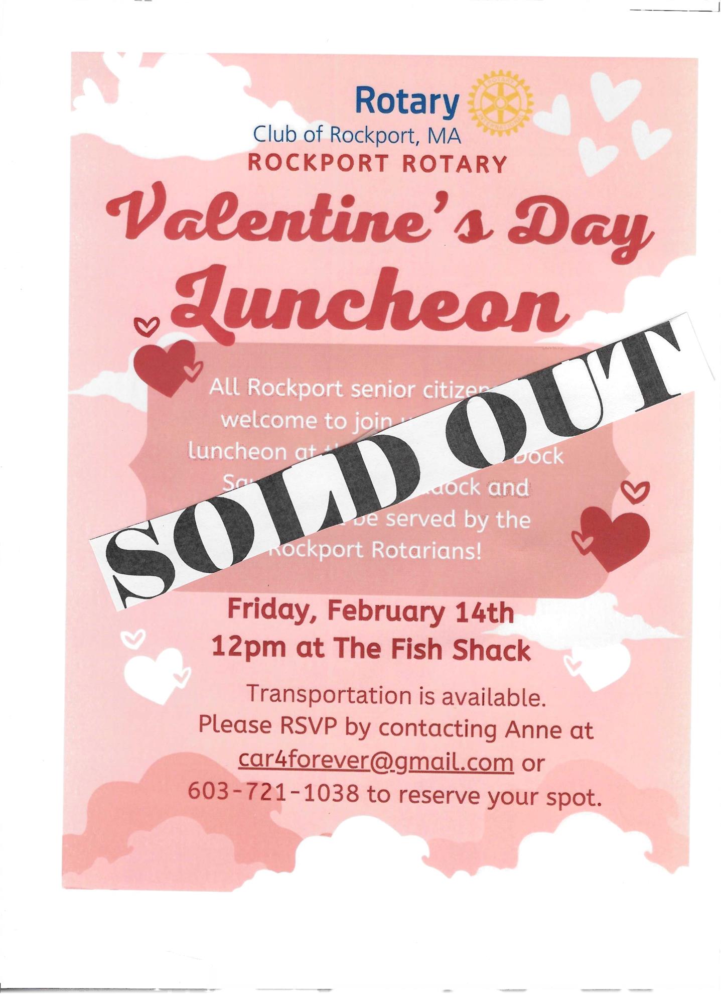 Sold Out Valentine's Day Lunch | Rotary Club of Rockport
