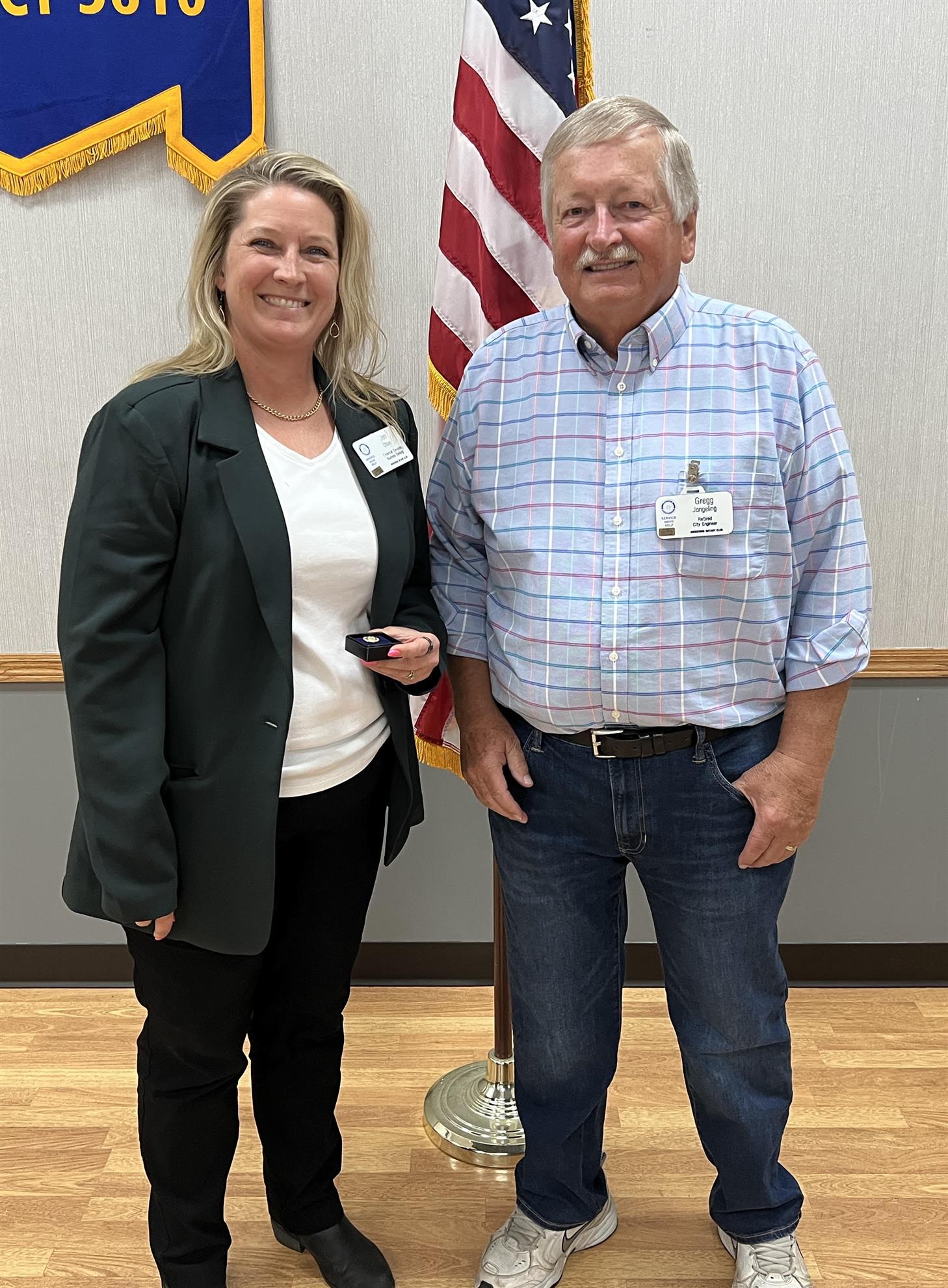 Congratulations to Rotarian Gregg Jongeling on receiving his PHF Plus 8 ...