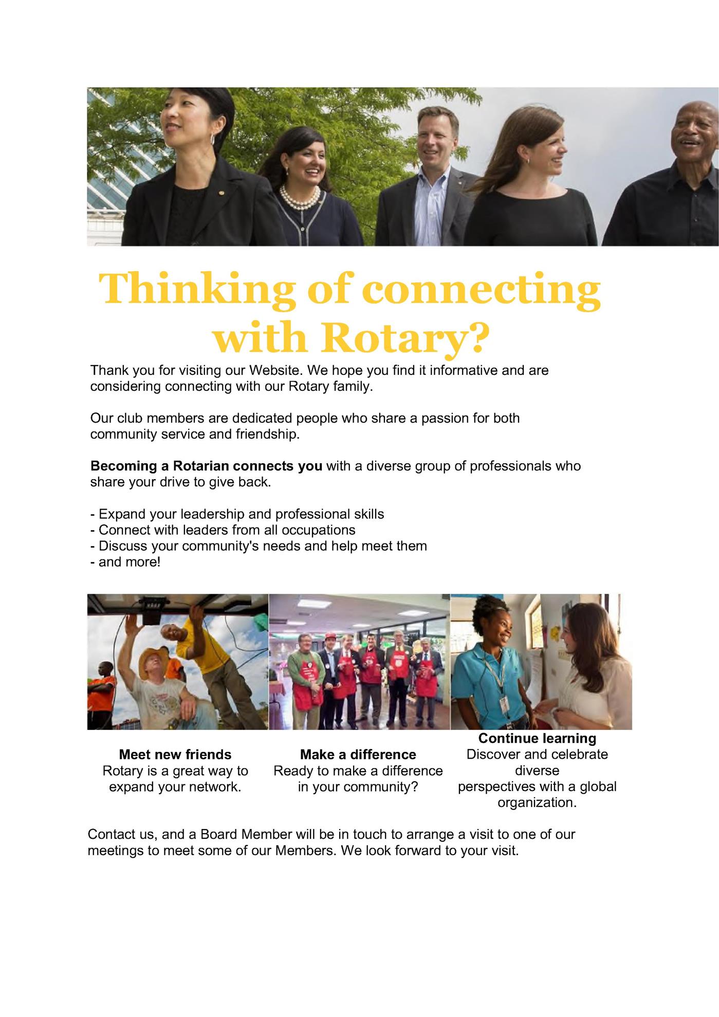 Thinking of Connecting with Rotary? | Rotary Club of Altona City