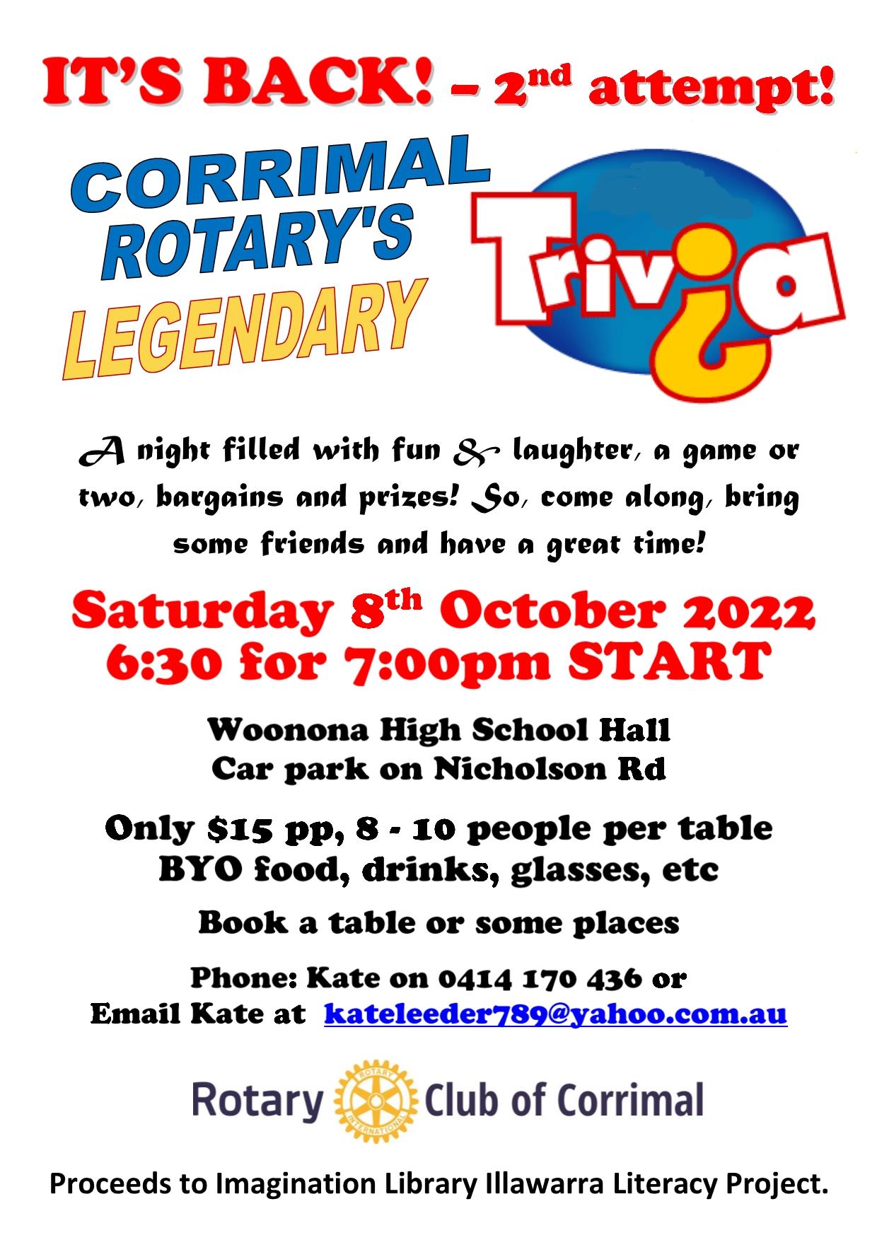 Annual Trivia Night | Rotary Club of Corrimal