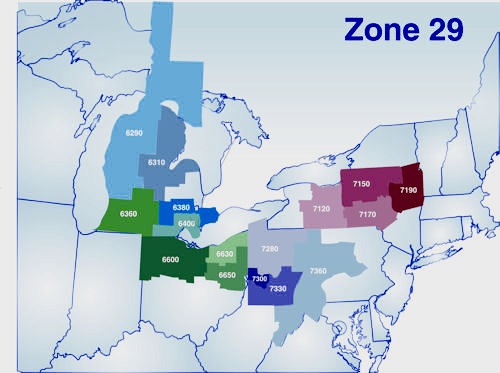 Zone Maps 28 and 29 | Zones 25B & 29
