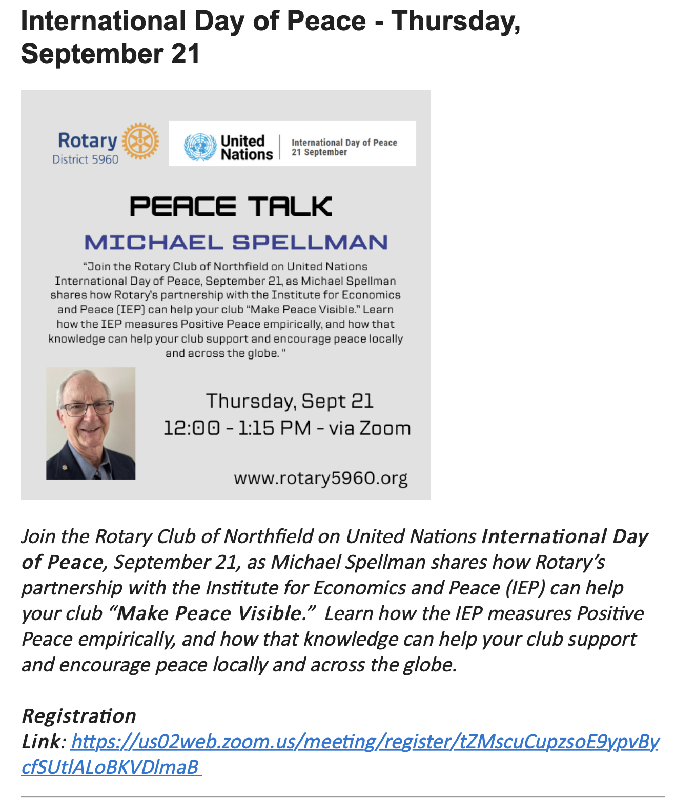 Rochester Risers Rotary Club Bulletin of September 17, 2023 (Sep 11, 2023)