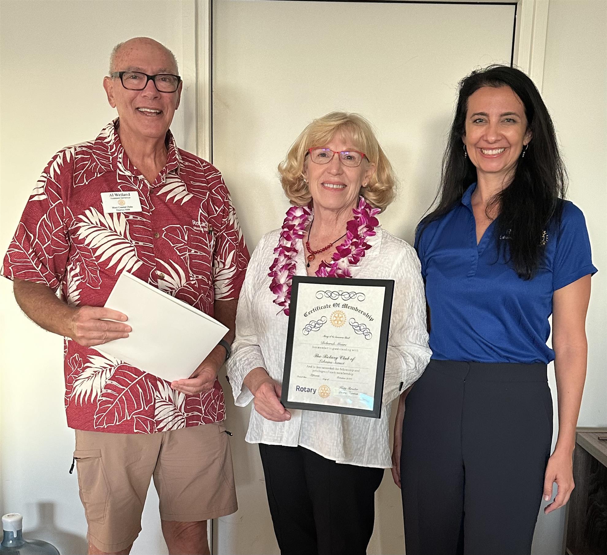 39th member inducted! | Rotary Club of Lahaina Sunset Maui