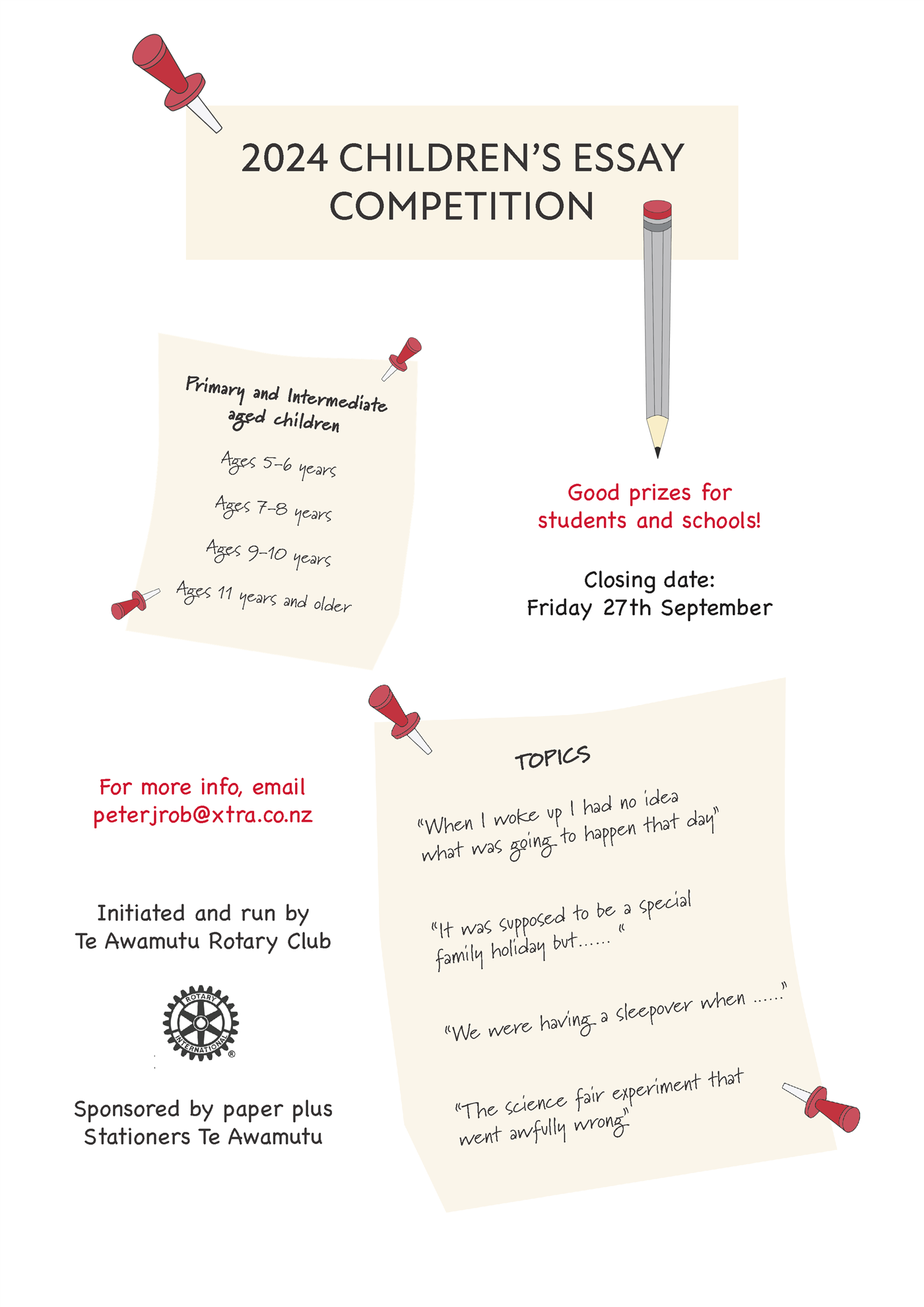 Children's Essay Competition 2024 | Rotary Club of Te Awamutu