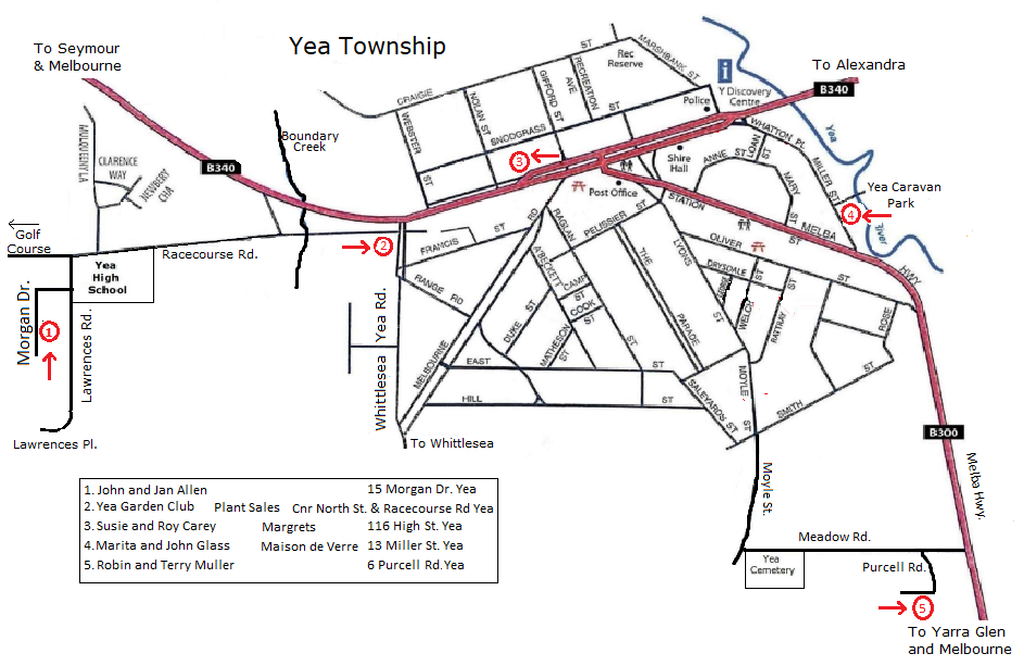Town Gardens 23 Map | Rotary Club of Yea